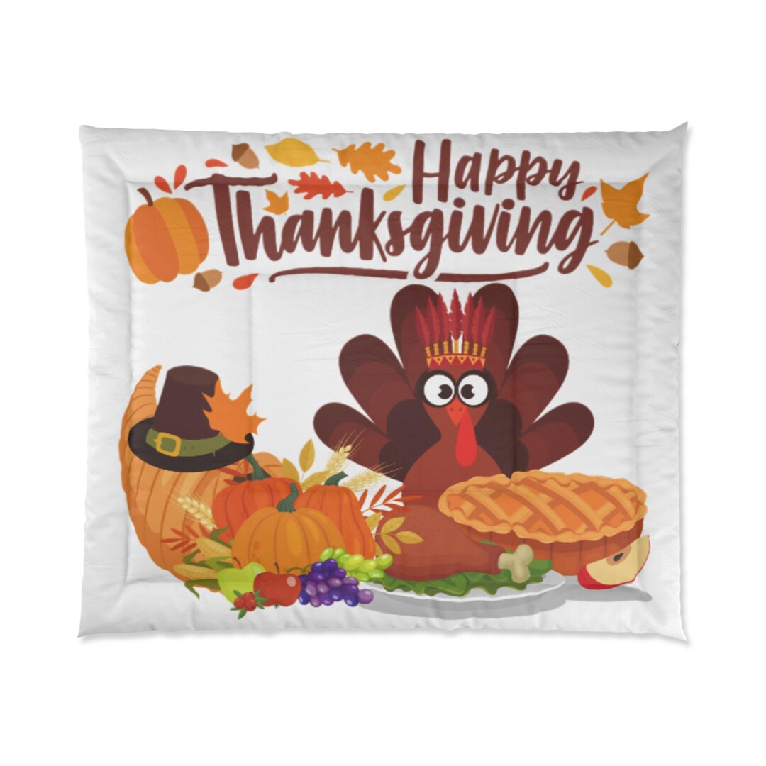Thanksgiving Turkey Comforter, Cozy Fall Autumn Bedding Throw - Etsy
