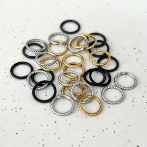 10 Set Multi Ring Stack for Stretched Ears.stackable Gauges Jewelry/ Alternative.twist Rope ...