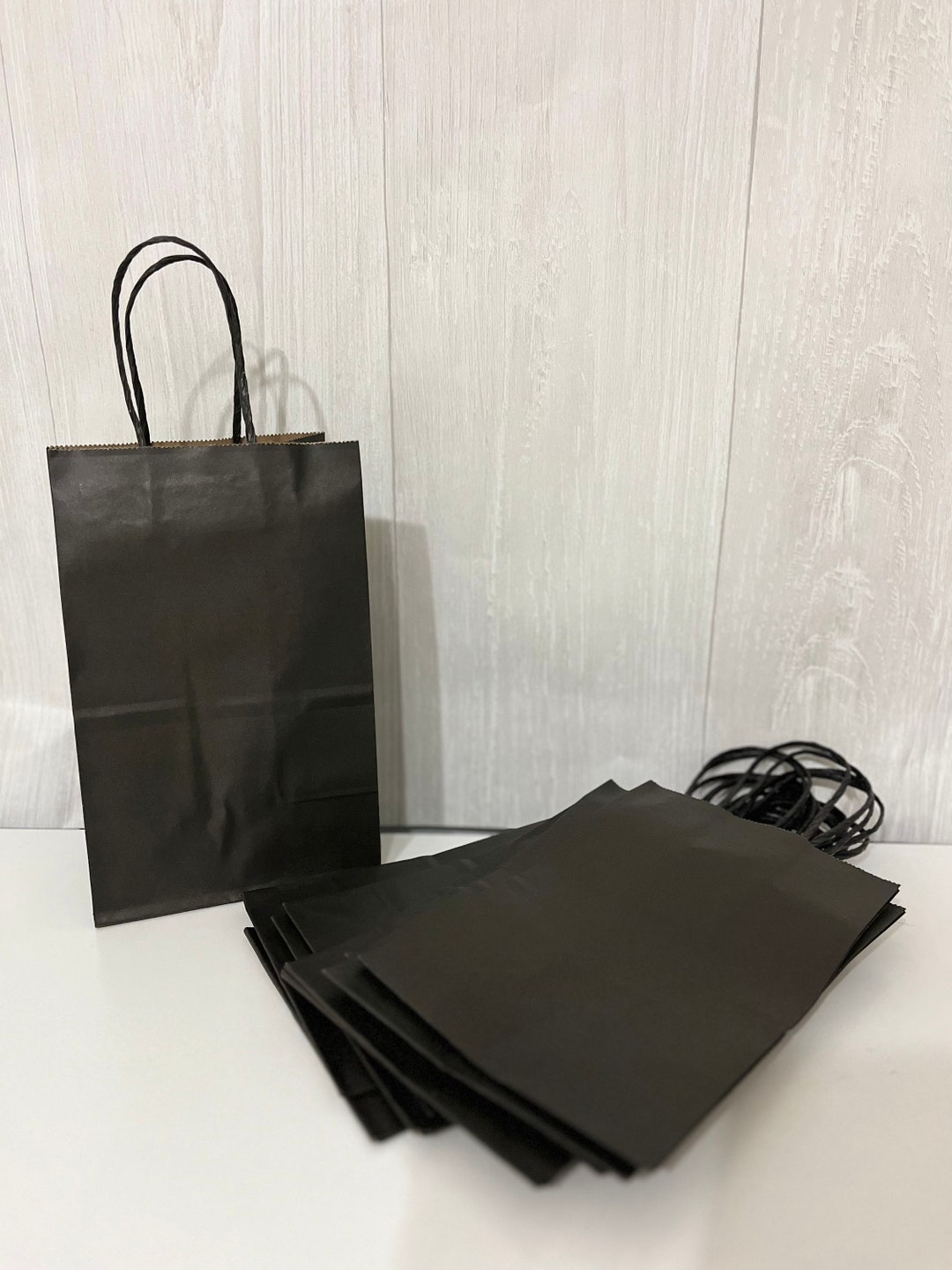 Black Paper Bags Handles Kraft Paper Bags Bulk Paper Gift Bags for ...