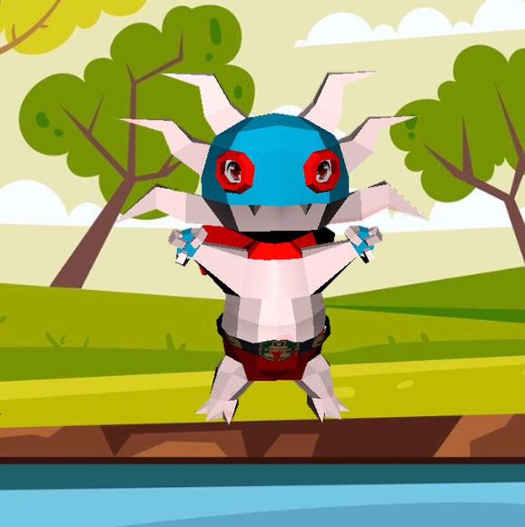 PAPERCRAFT - FIGHTING AXOLOTL - Etsy