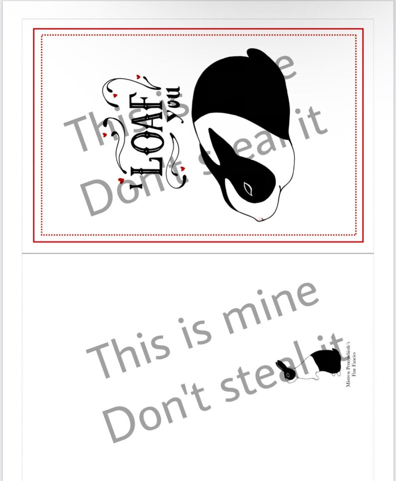 Bunny Rabbit Printable Greeting Cards and Valentines - Etsy