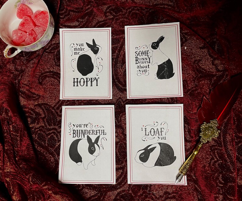 Bunny Rabbit Printable Greeting Cards and Valentines - Etsy