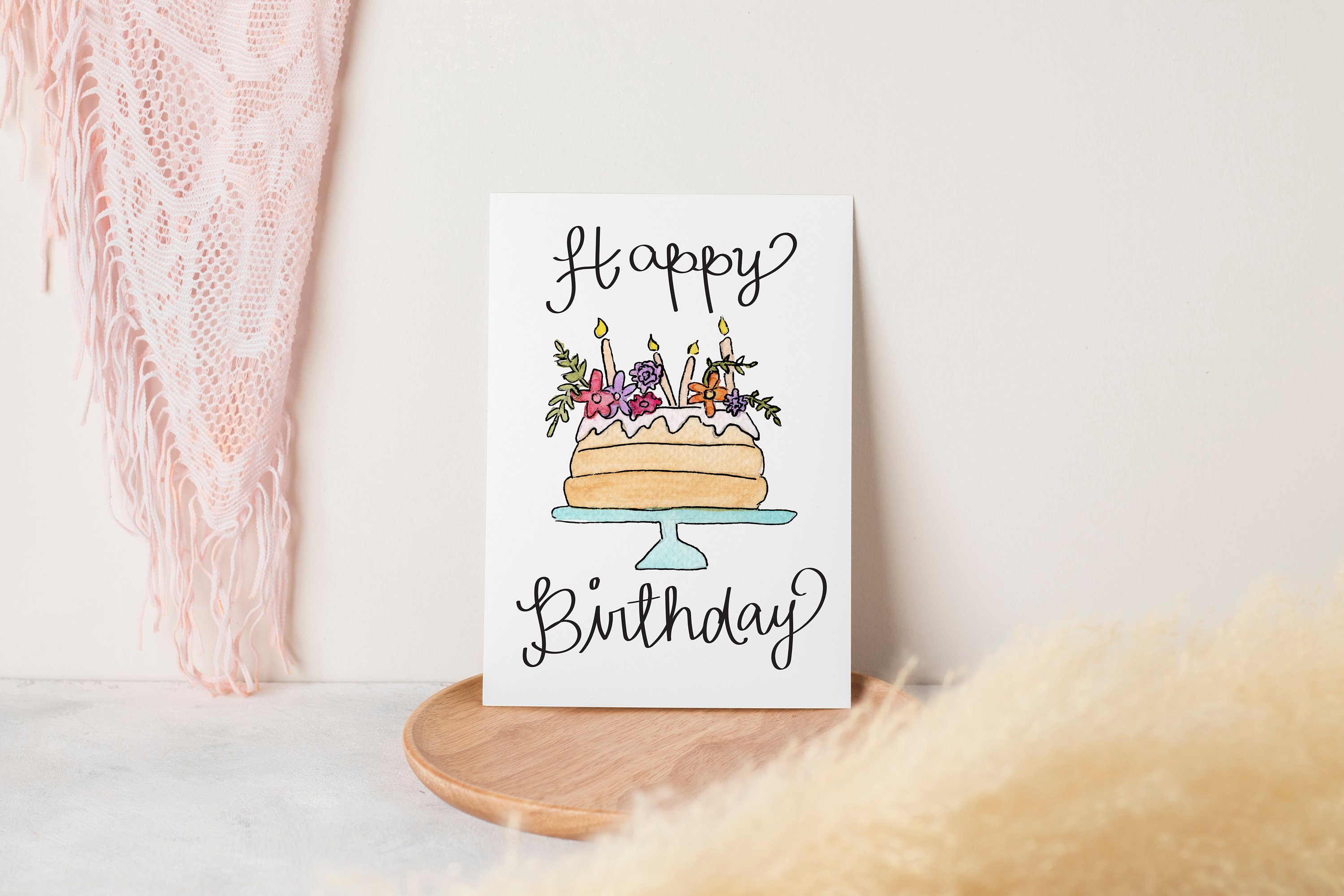 Happy Birthday - Cake Card - Birthday Card - Etsy