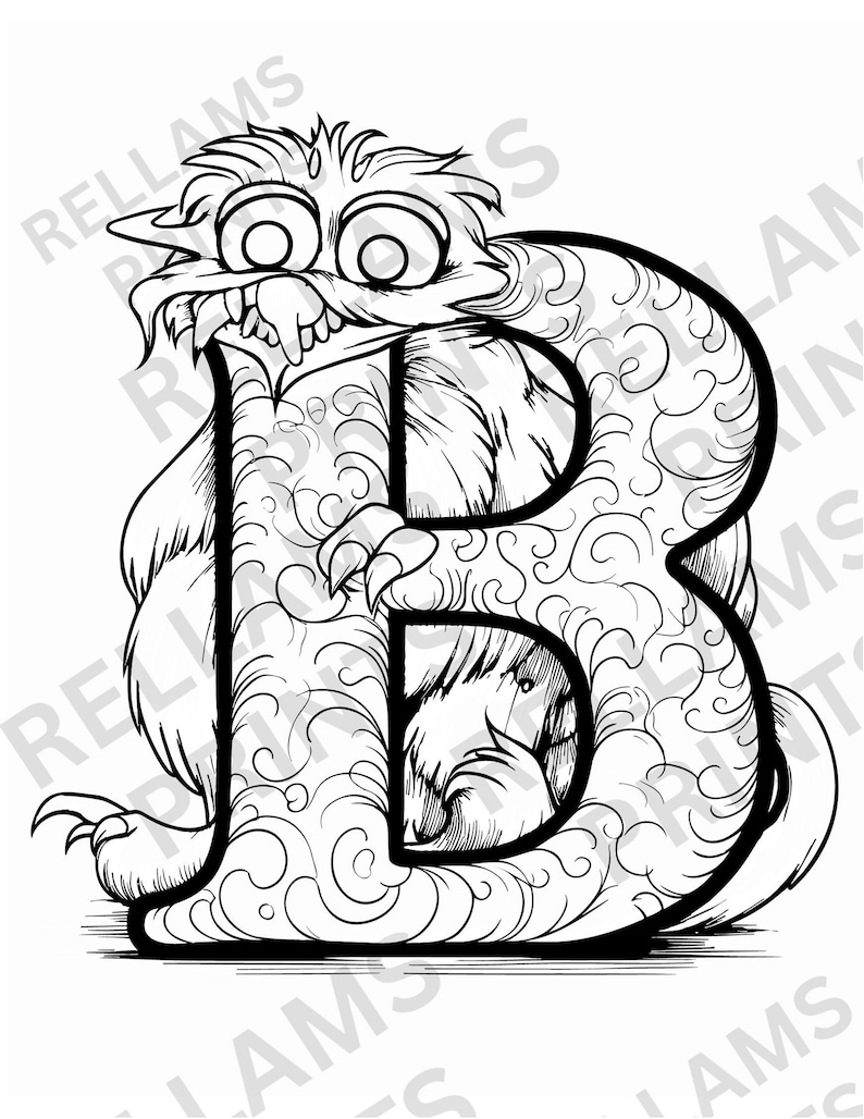 Monster Alphabet Colouring Pages for Kids, 26 Fun Pages to Color in ...