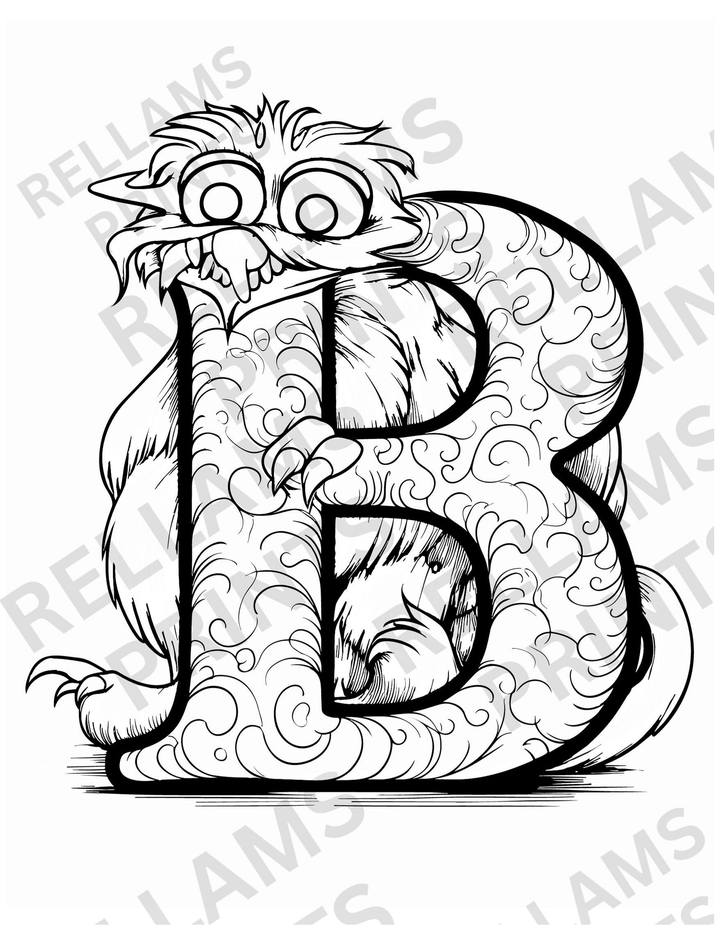 Monster Alphabet Colouring Pages for Kids, 26 Fun Pages to Color in ...