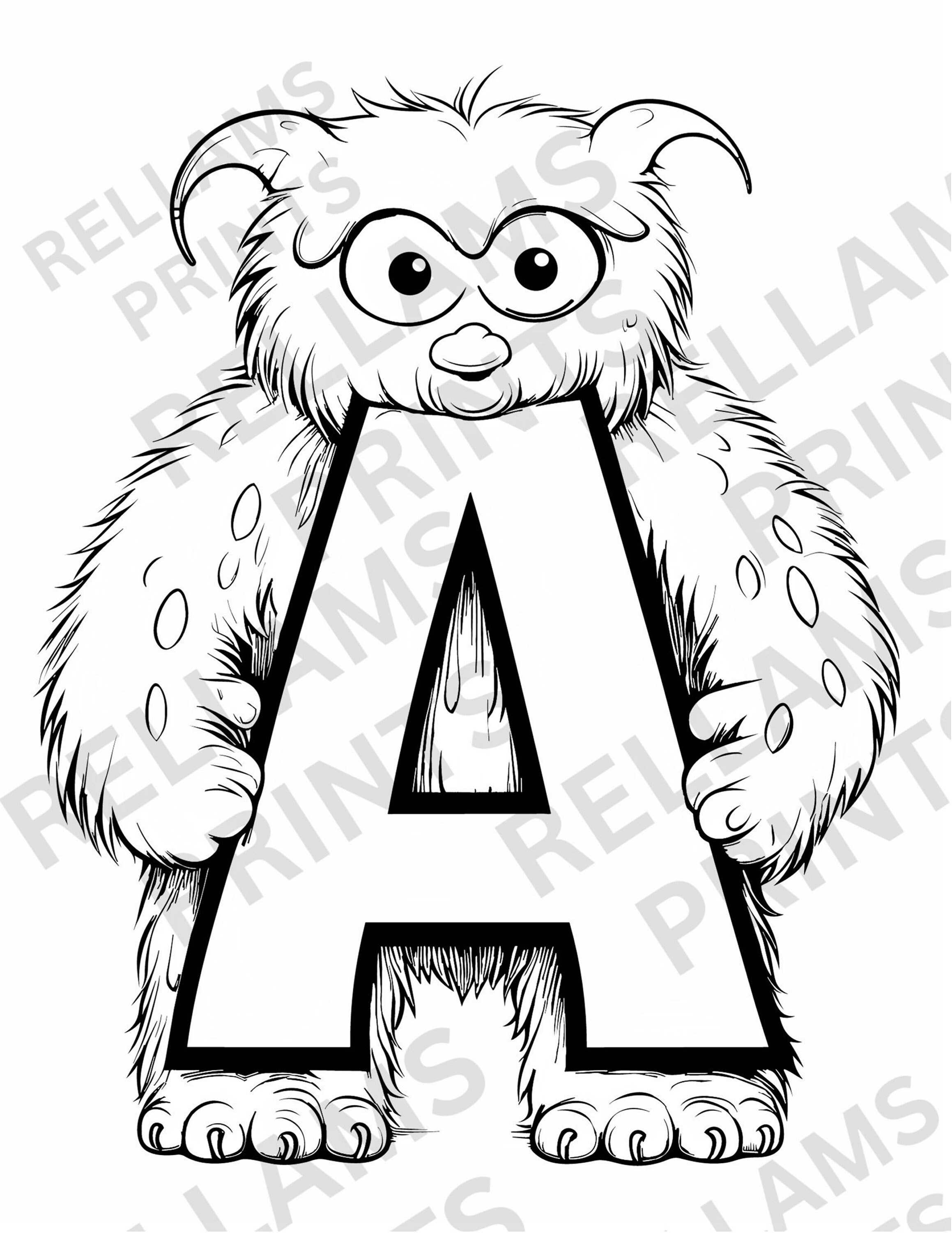 Monster Alphabet Colouring Pages for Kids, 26 Fun Pages to Color in ...