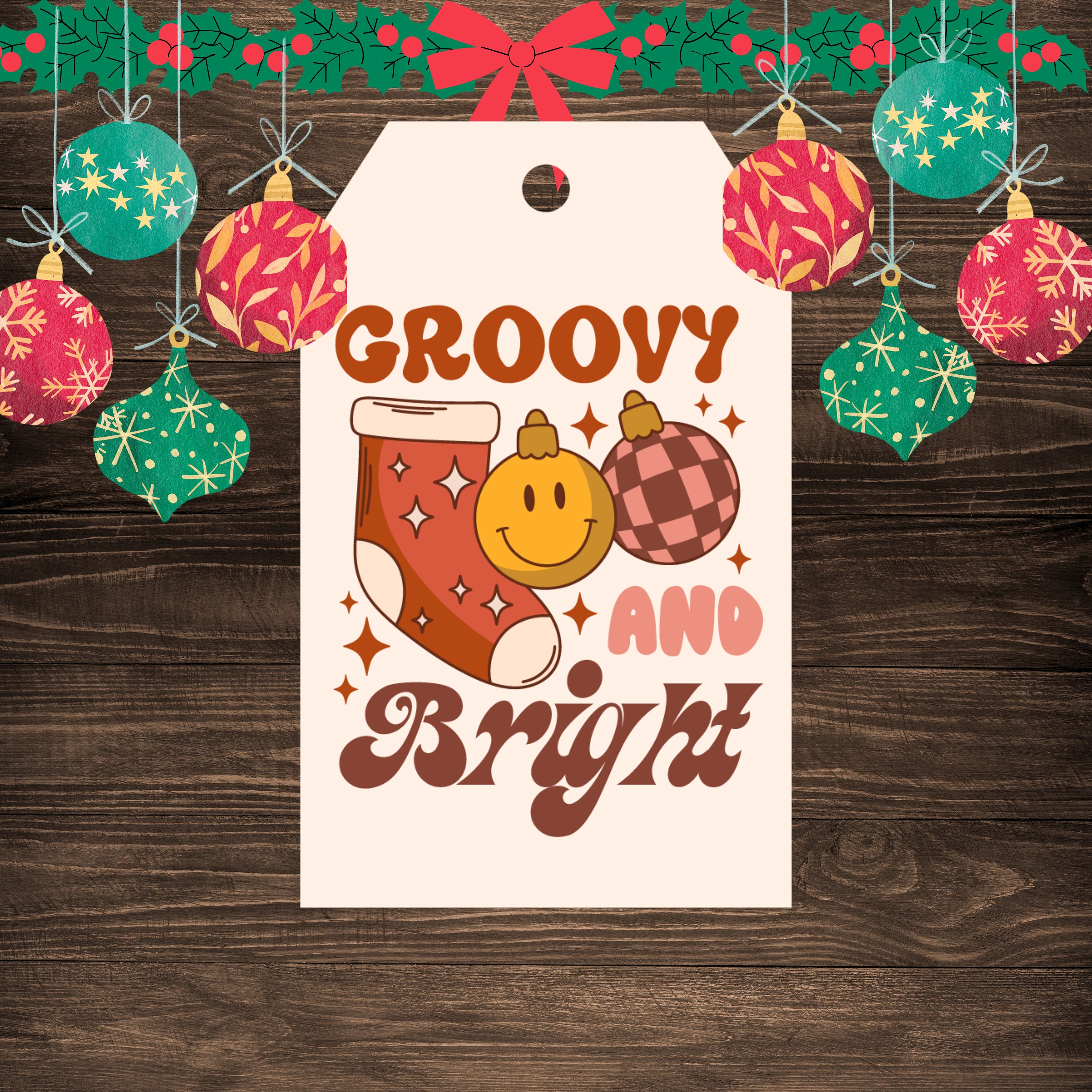 Retro Christmas Printable Gift Tags - Etsy