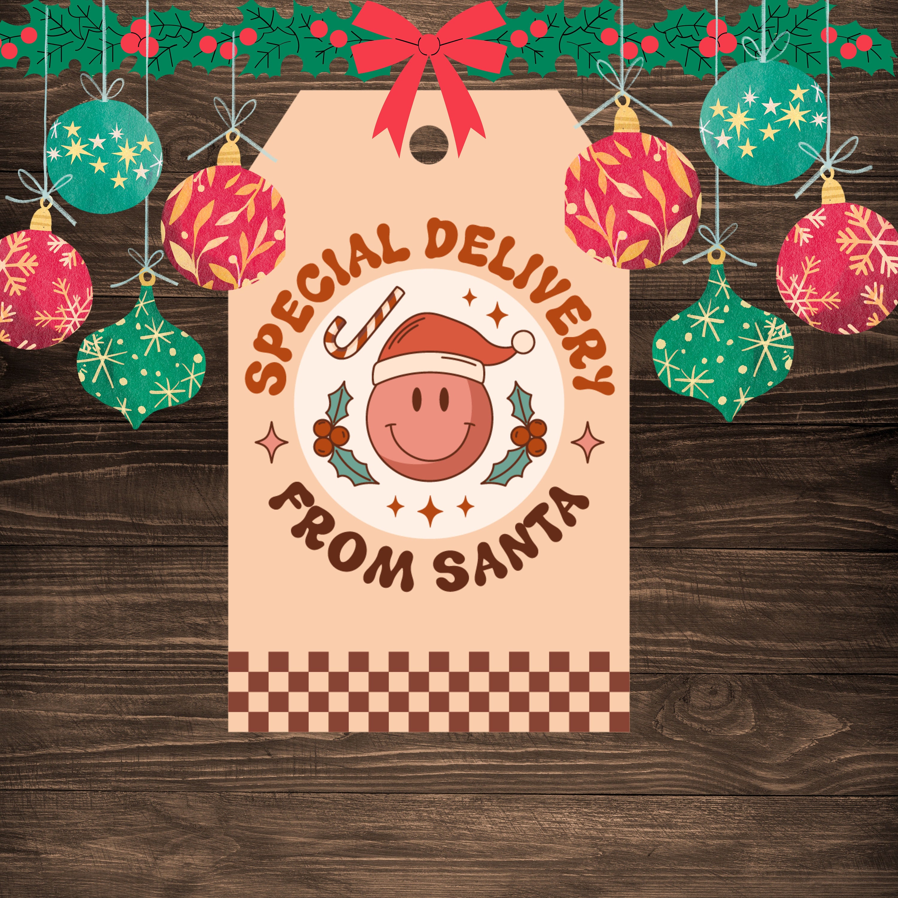 Retro Christmas Printable Gift Tags - Etsy