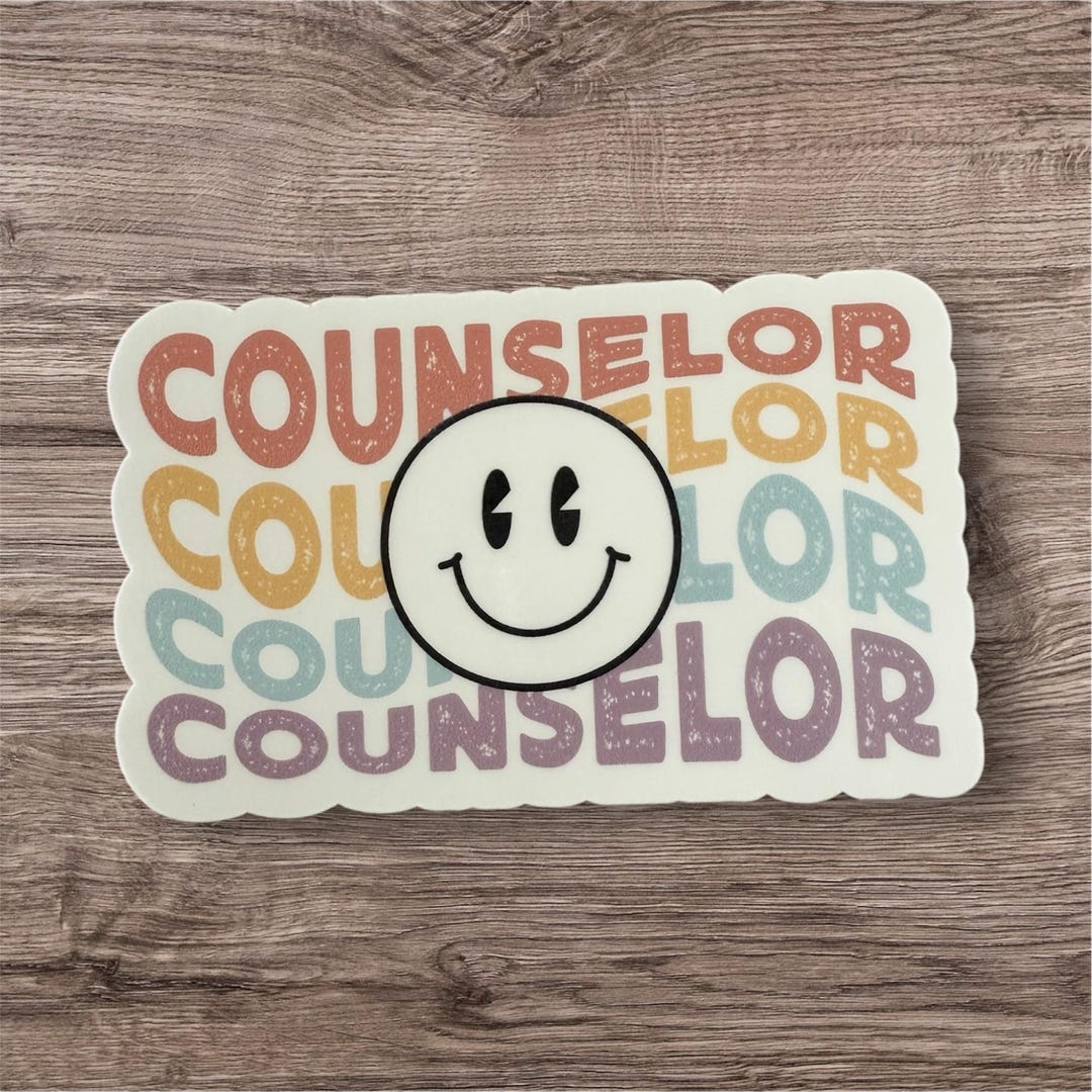 Counselor Smiley Sticker | School Counseling Sticker | Mental Health ...