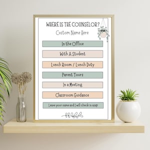 Where is the Counselor Door Sign | Editable Door Sign for School ...