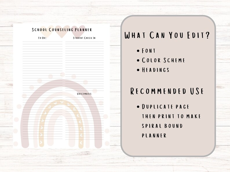 Editable School Counselor Planner - Etsy