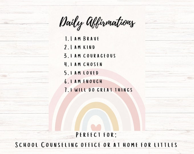 7 Daily Affirmations- Printable PDF - Etsy