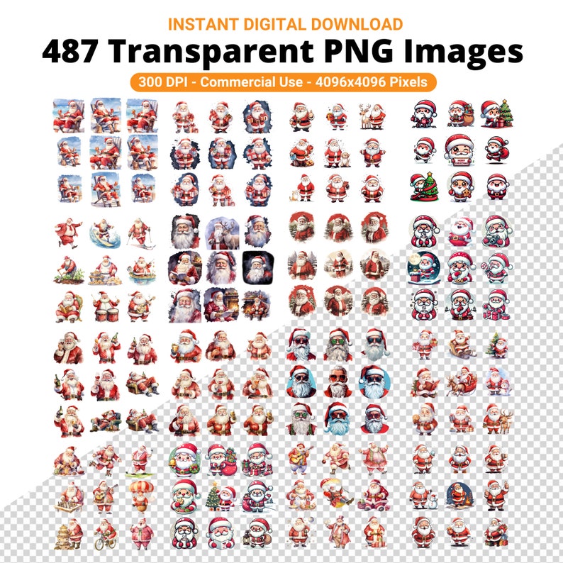 Santa Claus Clipart MEGA Bundle, Santa Claus Cuteness, Santa Downloaded ...