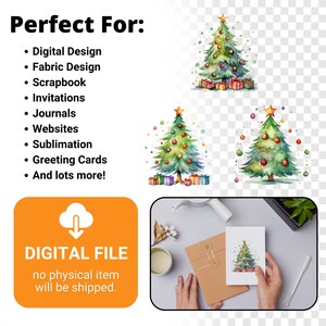 Watercolor Christmas Trees Clipart Bundle, Tree Watercolorful, Xmas ...
