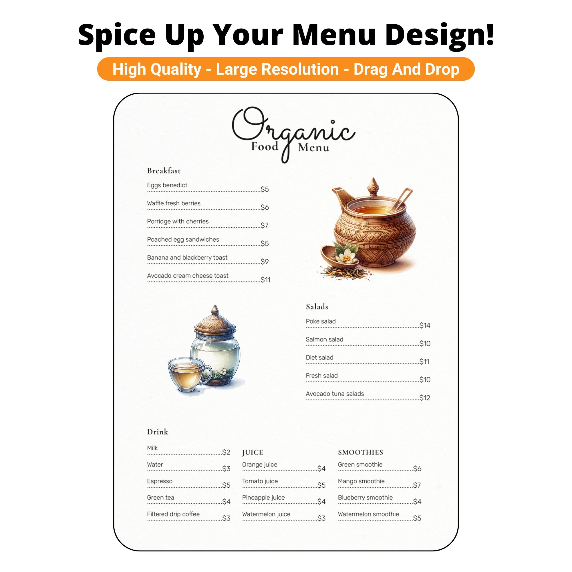 White Tea Clipart Bundle, Set of 60, White Tea PNG, White Tea Cuteness ...