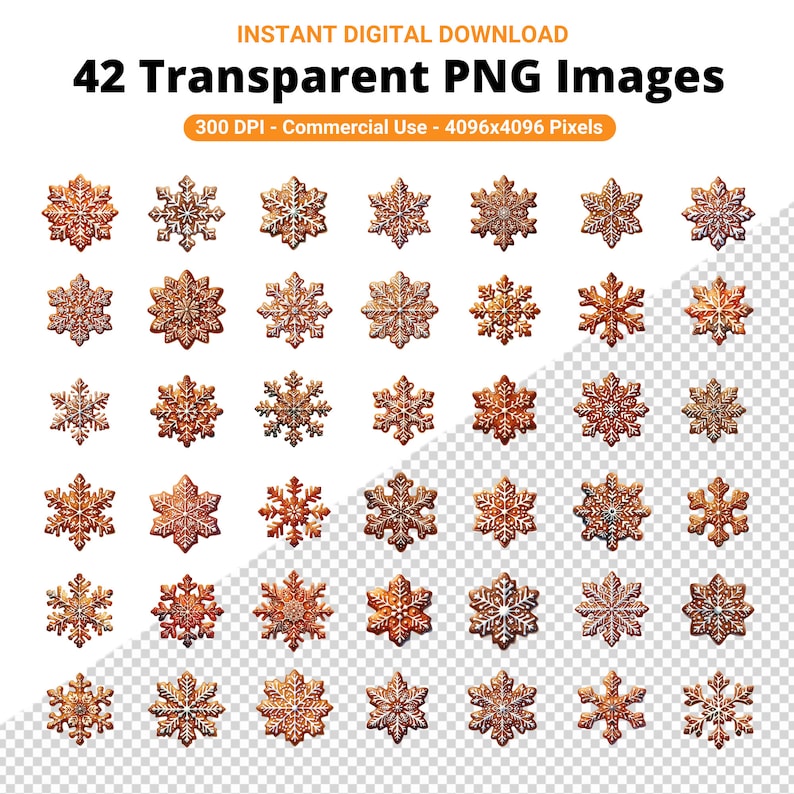 Gingerbread Snowflake Clipart Bundle, Gingerbread Cuteness, Gingerbread ...