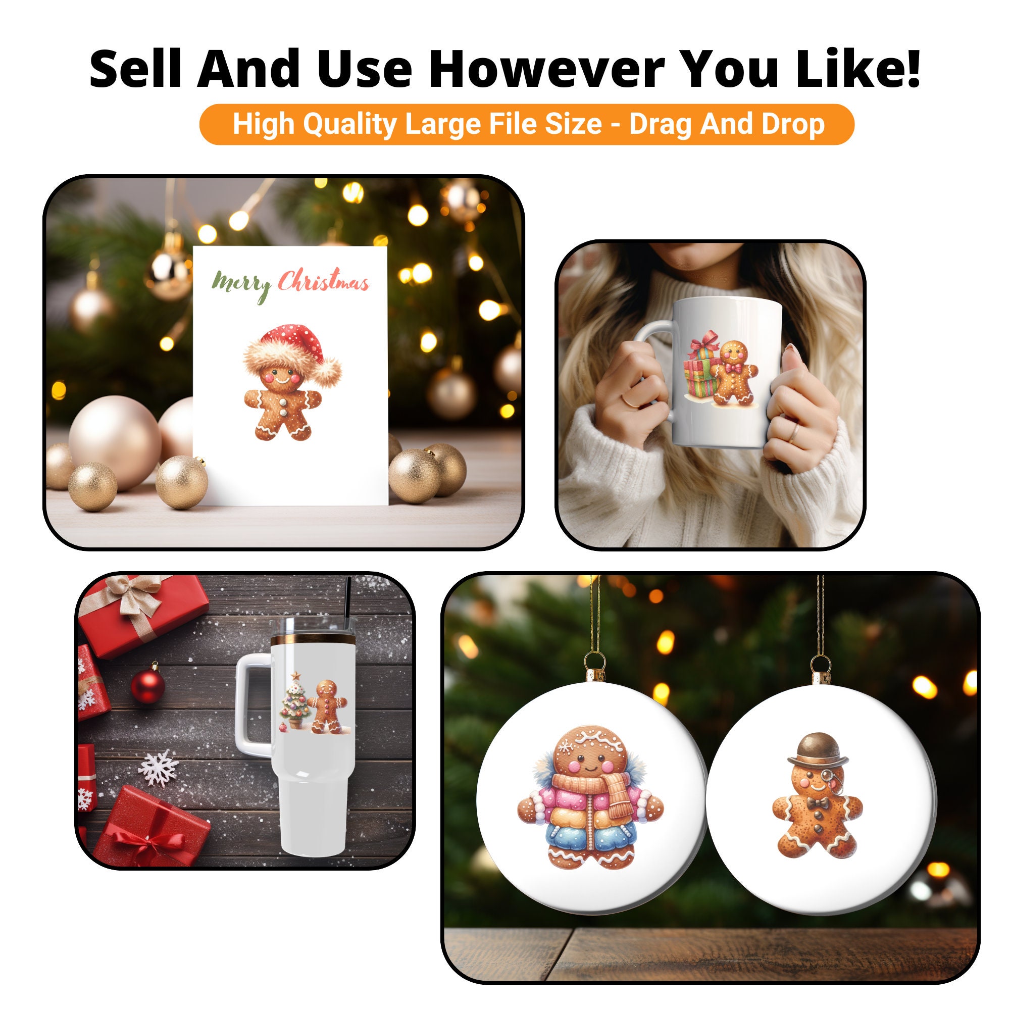 Ginger Breadman Clipart Bundle, Gingerbread Cuteness, Gingerbread ...