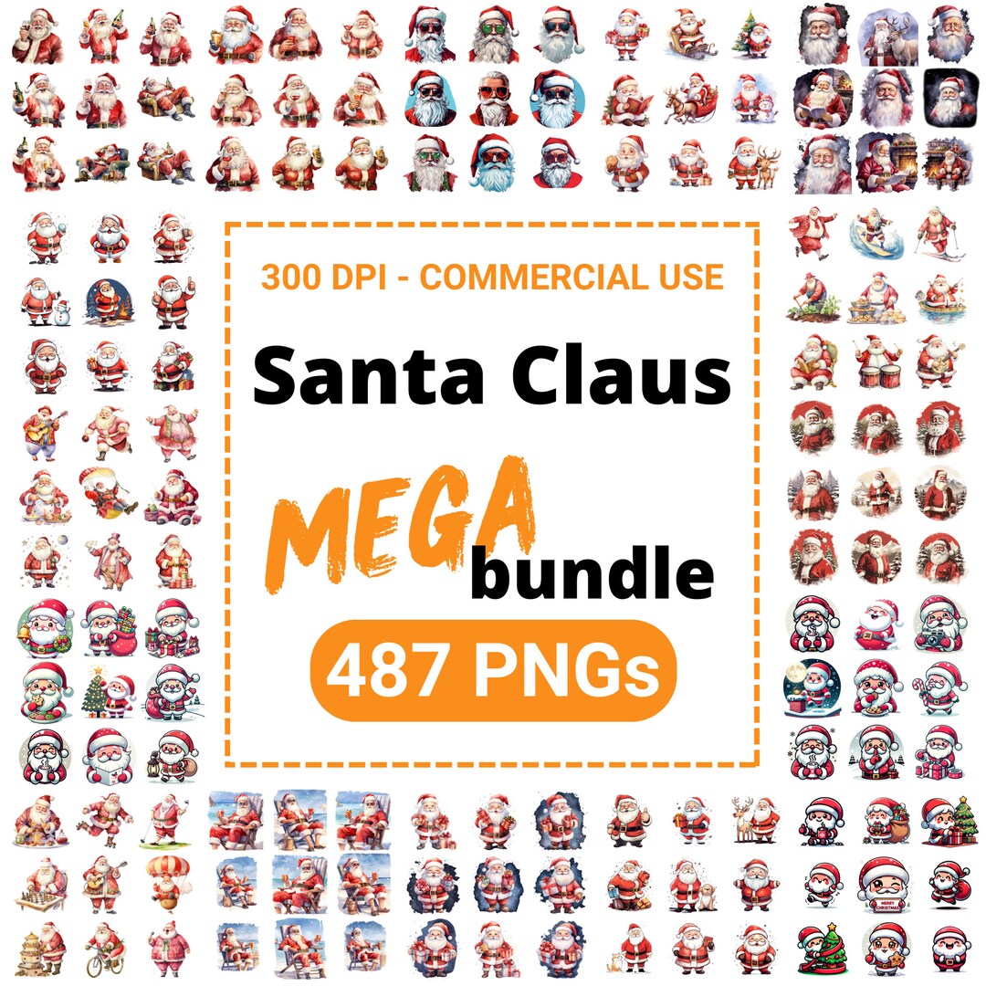 Santa Claus Clipart MEGA Bundle, Santa Claus Cuteness, Santa Downloaded ...