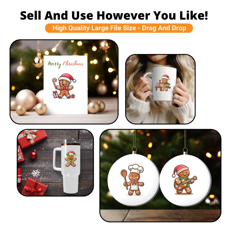 Ginger Breadman Clipart Bundle, Gingerbreadman PNG, Gingerbread People ...