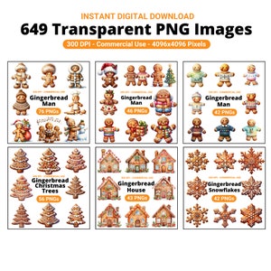 Gingerbread Man Clipart MEGA Bundle, Gingerbread Cuteness, Gingerbread ...
