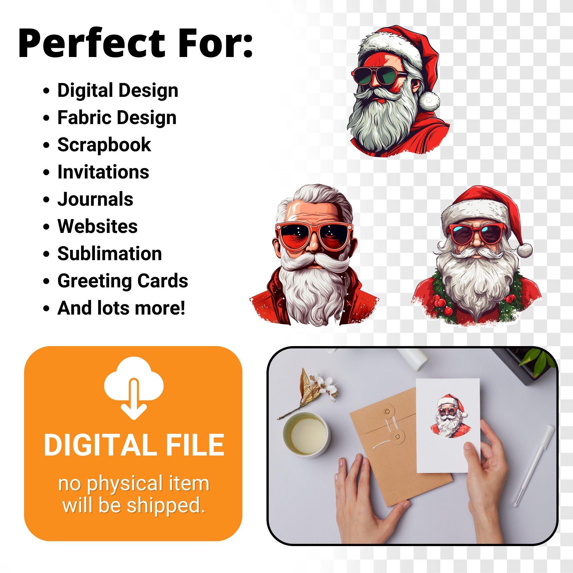 Cool Santa Claus Clipart Bundle, Santa Claus Cuteness, Santa Downloaded ...