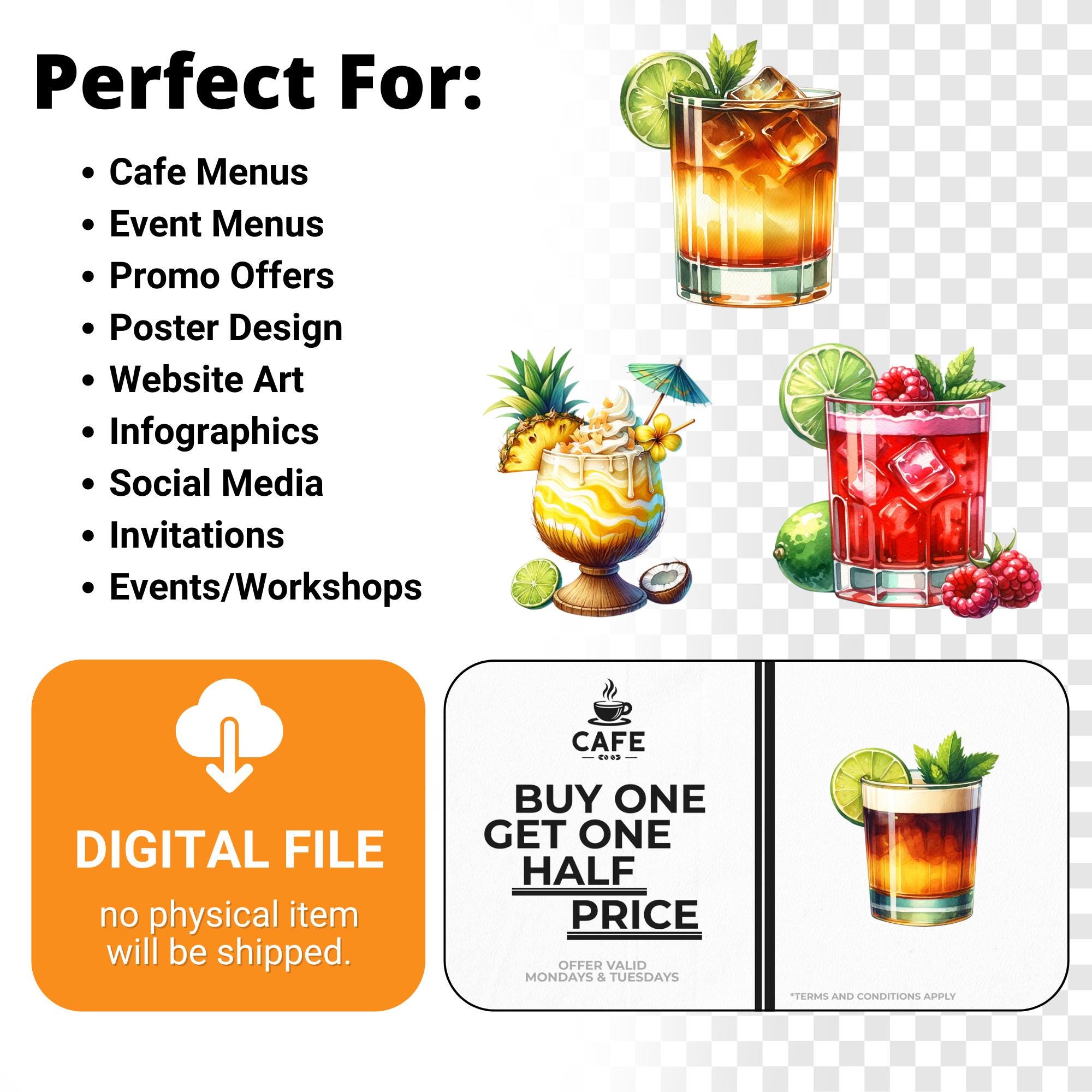 Mai Tai Cocktail Clipart Bundle, Set of 74, Mai Tai PNG, Mai Tai ...