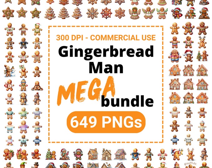 Ginger Breadman Clipart Bundle, Gingerbreadman PNG, Gingerbread People ...