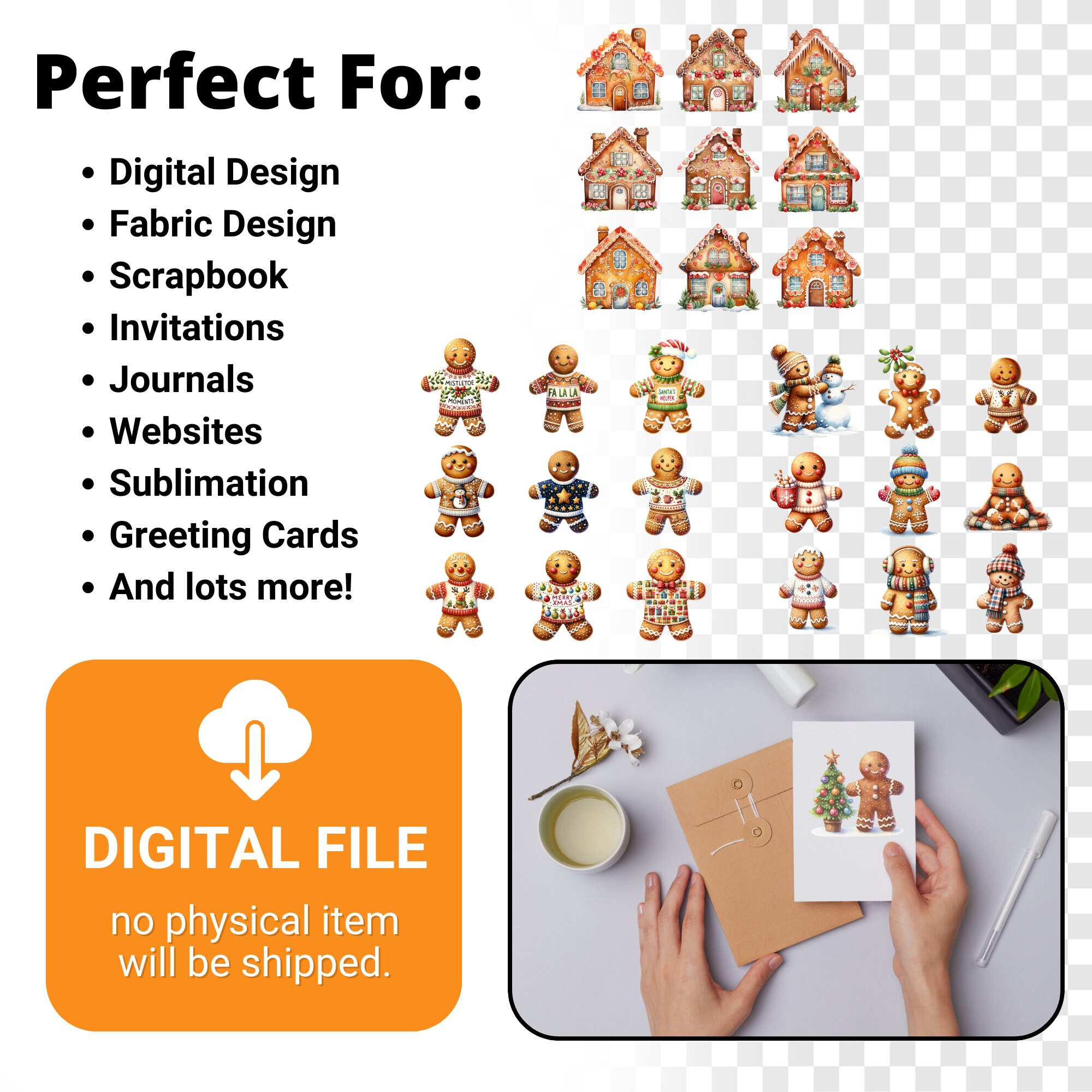 Gingerbread Man Clipart MEGA Bundle, Gingerbread Cuteness, Gingerbread ...