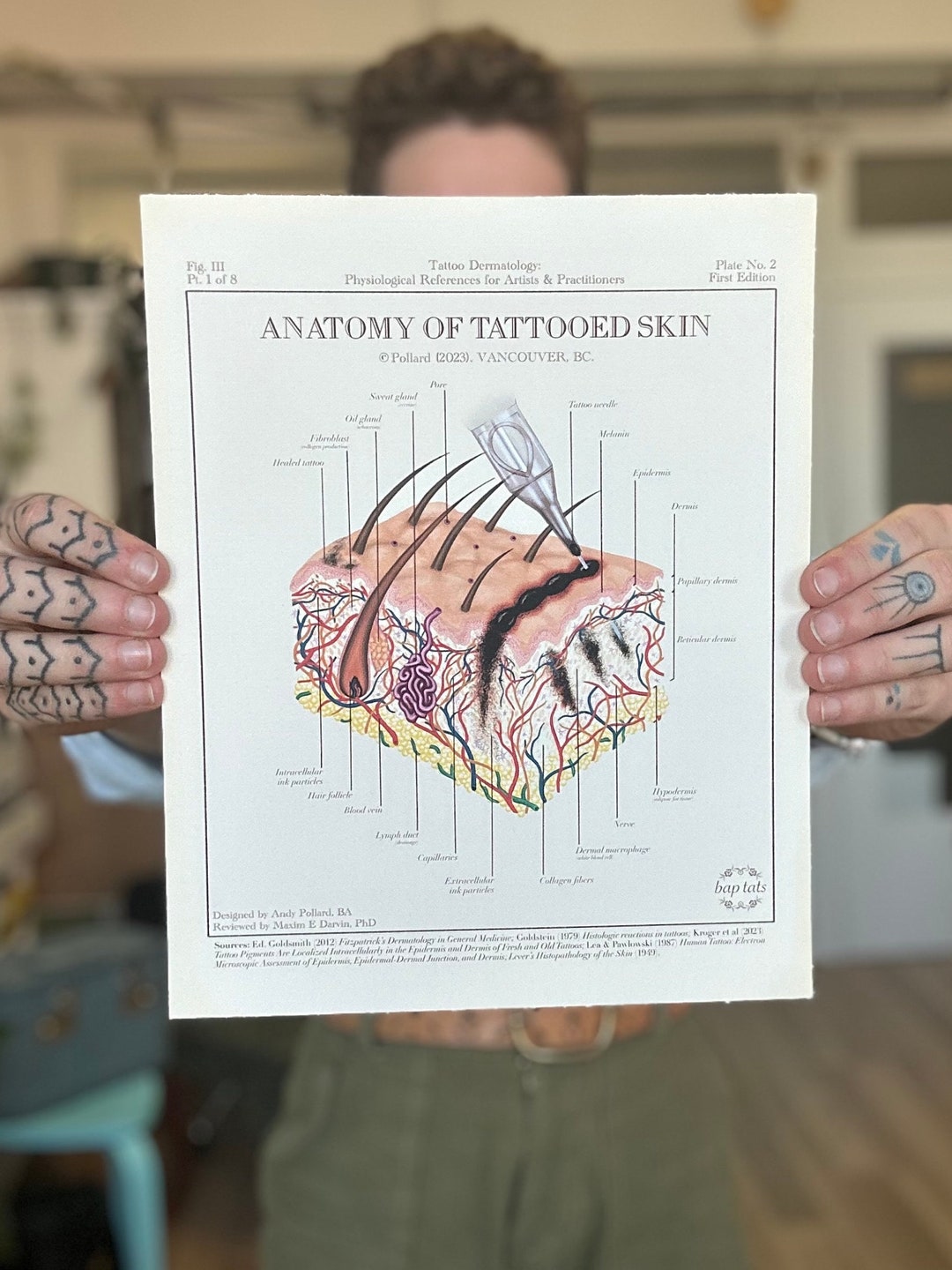Fig. 3 “anatomy of Tattooed Skin” Tattoo Dermatology Art Print - Etsy