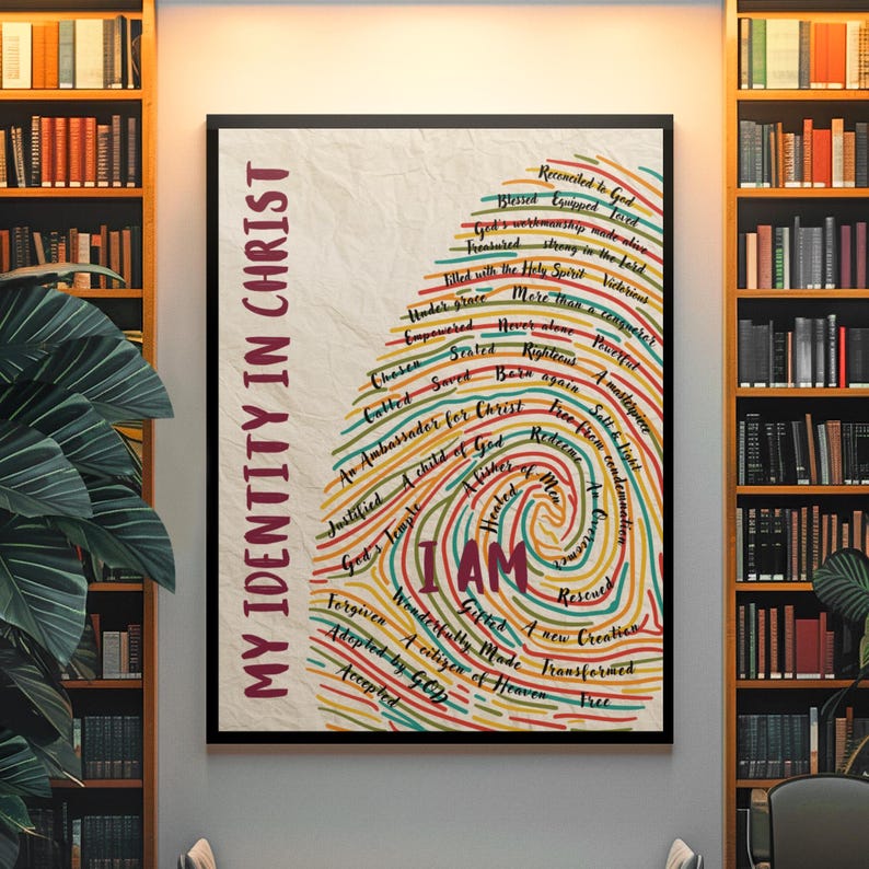 Identity in Christ Thumbprint Art, Daily Affirmation Print, Exclusive ...