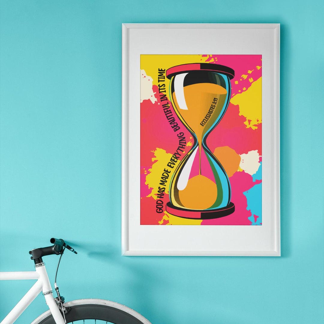 Christian Hourglass Wall Art, Ecclesiastes 3:11 Digital Download ...