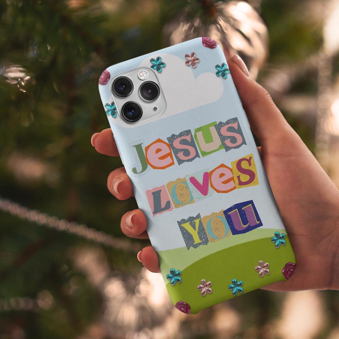 Christian Phone Case, Jesus Love You' Design With Bright Flowers ...