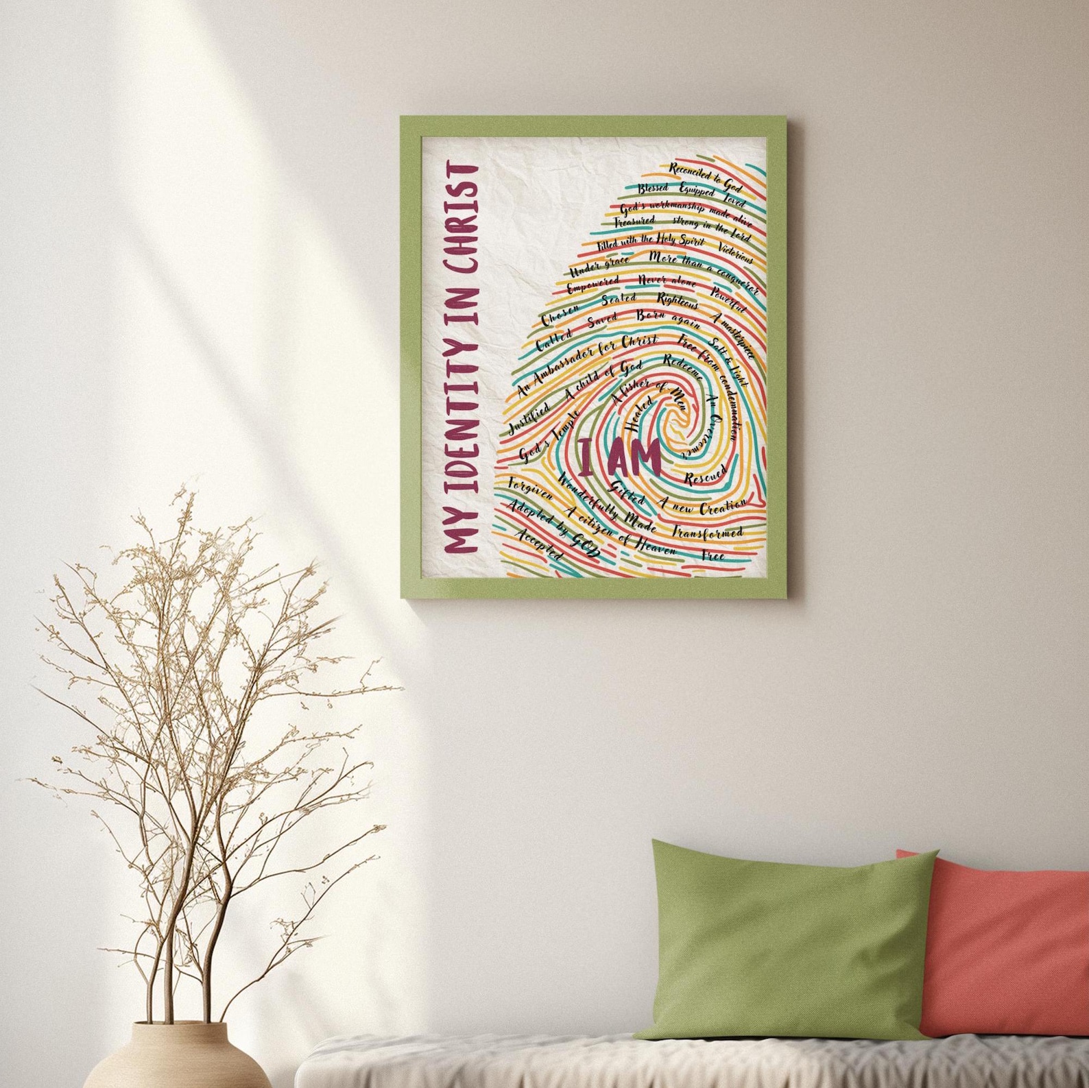 Identity in Christ Thumbprint Art, Daily Affirmation Print, Exclusive ...