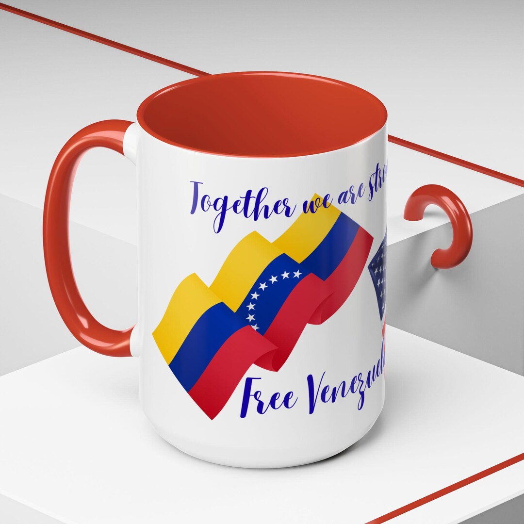 Venezuela USA Flags, Together Accent Coffee Mug, Patriotic 11oz or 15oz ...
