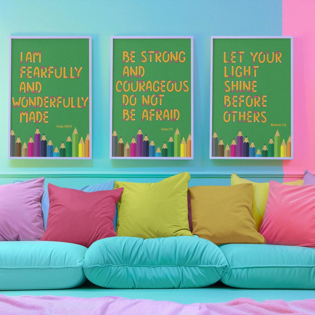 Scripture Posters BUNDLE, Kids Bible Verses, Printable Wall Art, Sunday ...