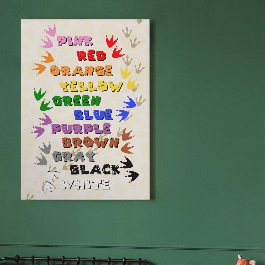 Dino Colors Educational Poster Montessori Classroom Decor Printable ...