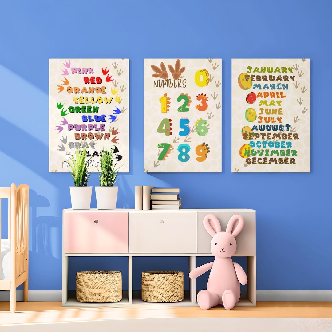 Dinosaur Educational Prints: Montessori Classroom Posters, Set of 4 - Etsy
