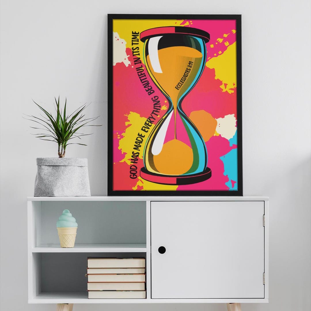 Christian Hourglass, Wall Art Ecclesiastes 3:11, Digital Download ...
