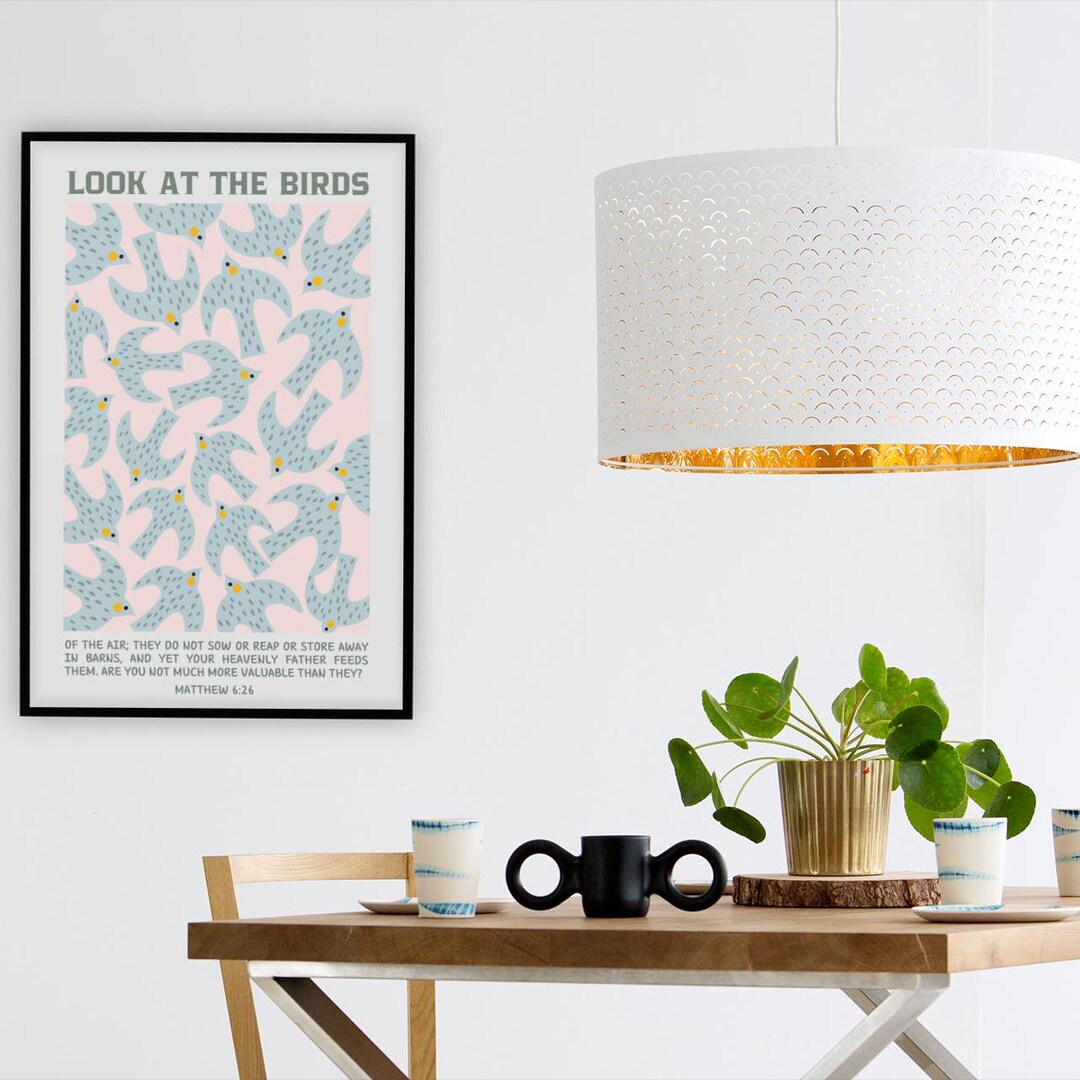 Look at the Birds Print Matthew 6:26 Christian Wall Art, Bible Verse ...
