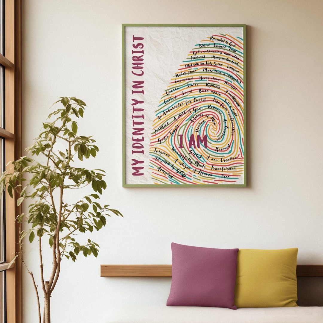 Identity in Christ Thumbprint DIGITAL DOWNLOAD, Bible Verses Art ...