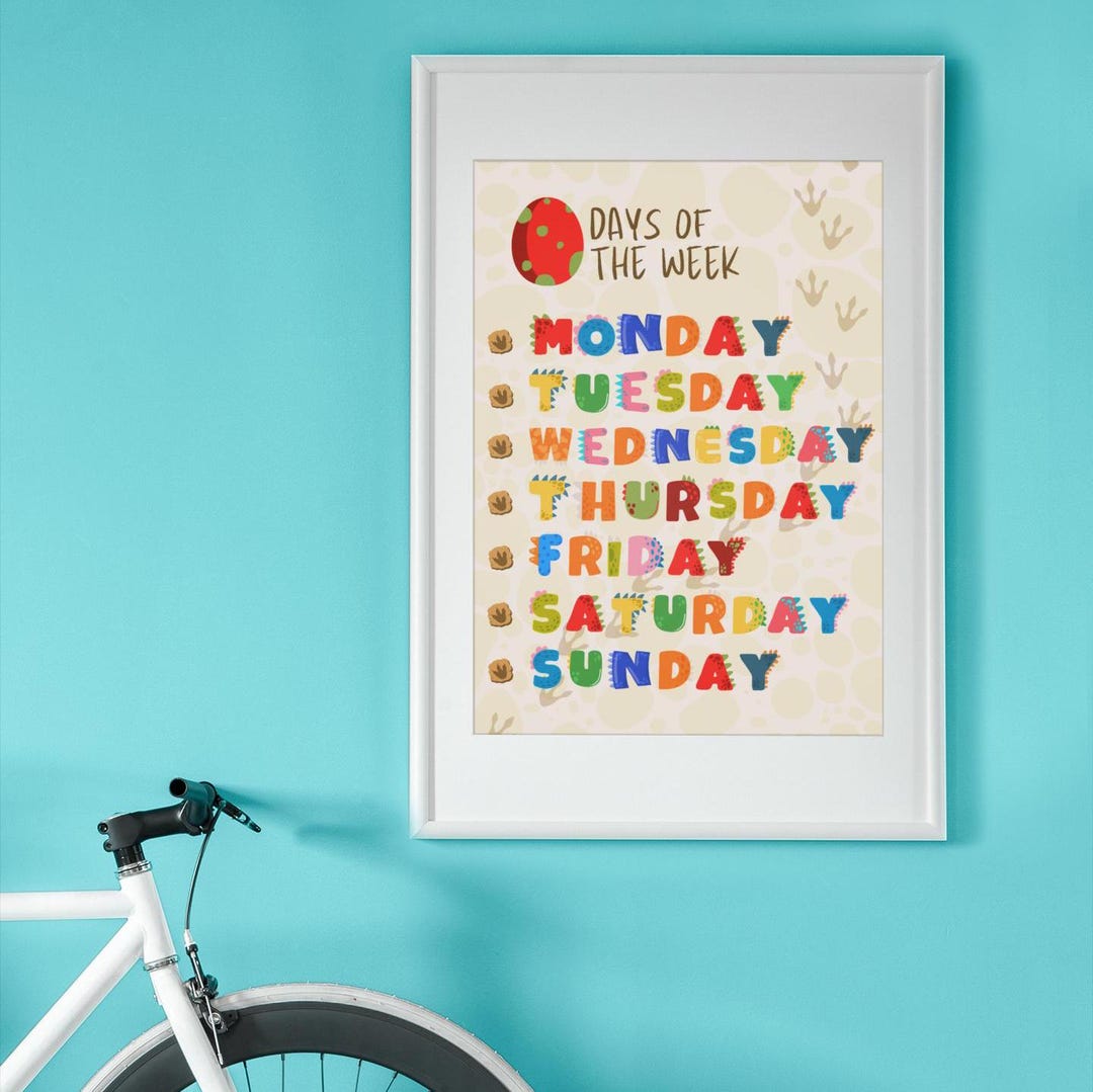 Days of the Week Printable Poster: Montessori Classroom Decor (digital ...