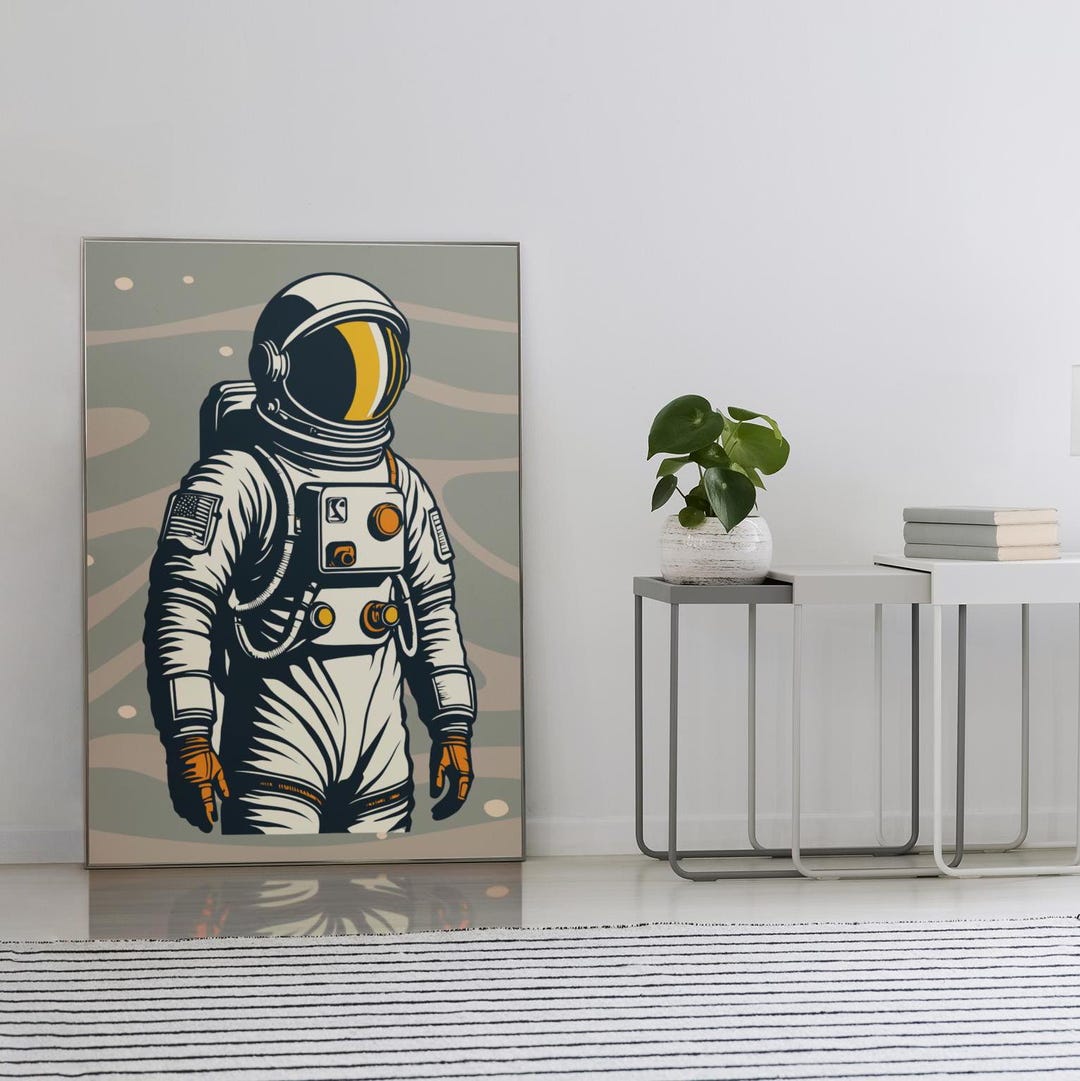 Astronaut Poster Print, Spaceman Printable Wall Art, Digital Download ...