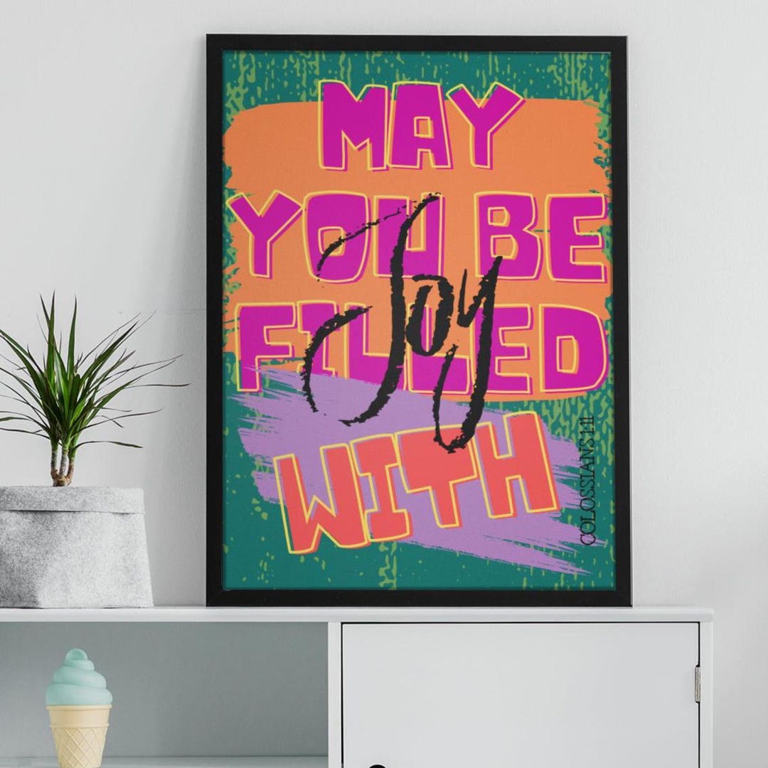 Christian Motivational Poster Colorful Bible Verse Wall Art Printable ...