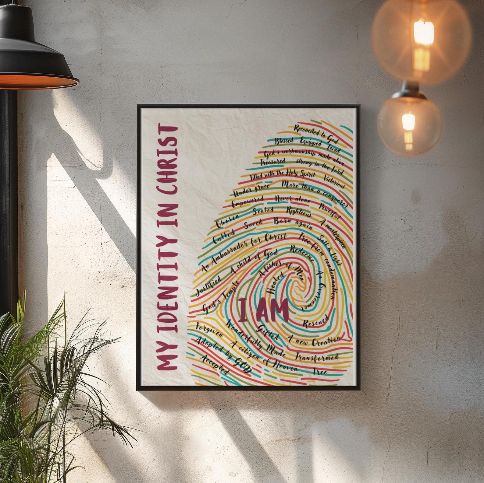 Identity in Christ Thumbprint Art, Daily Affirmation Print, Exclusive ...