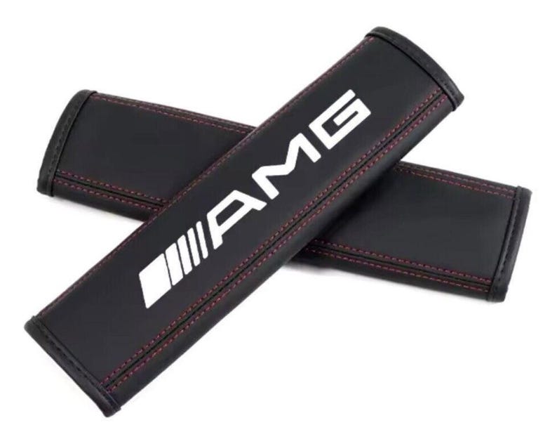 2PCS Mercedes AMG Seat Belt Covers – Premium Leather Shoulder Pads ...