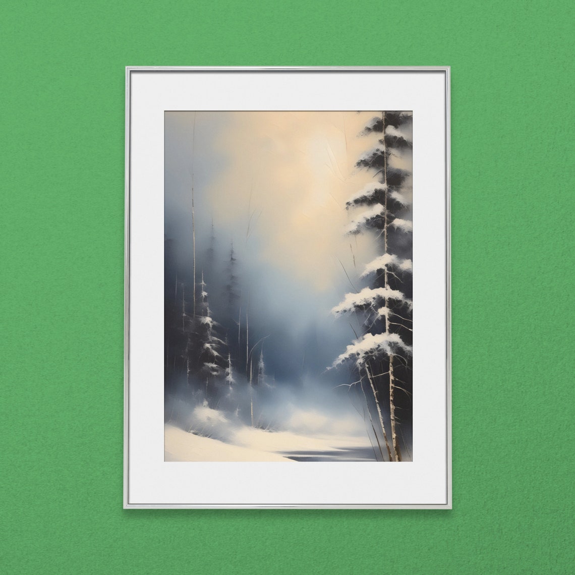 Snowy Forest Print Digital Download | Christmas Downloadable Prints ...