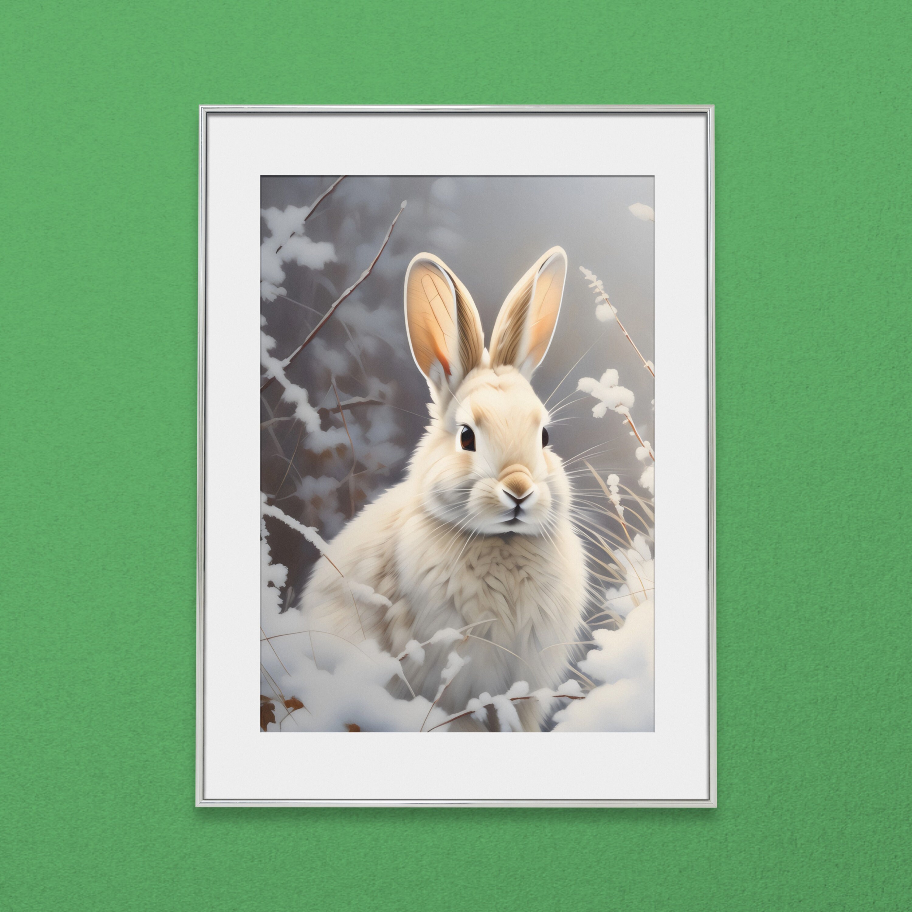 Snow Rabbit / Winter Forest Print Digital Download | Christmas ...