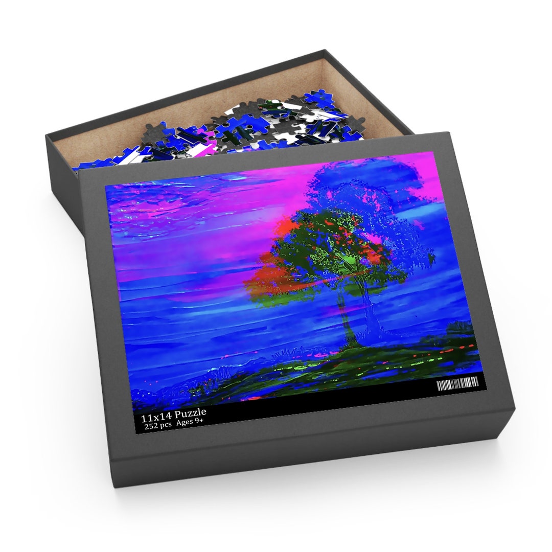 FUN Vibrant Psychedelic MIDNIGHT Blue and Purple TREE Paint - Etsy