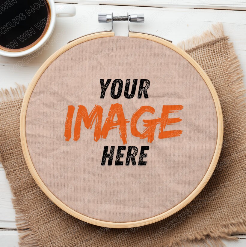 Cross Stitch Mockup, Embroidery Mockup, Embroidery Hoop Mockup, Cross ...