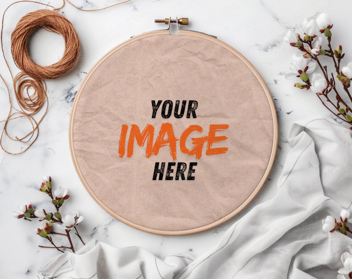 Embroidery Hoop Mockup, Embroider Mockup, Stitch Mockup, Sewing Mockup ...